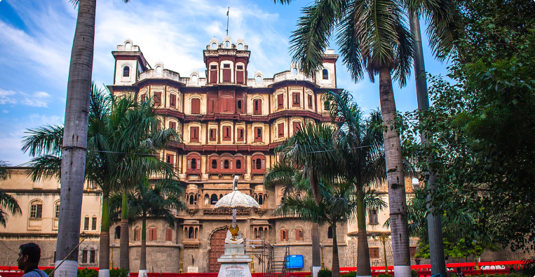 The pride of Holkars, Rajwada palace, is located near Khajuri Bazar and ...