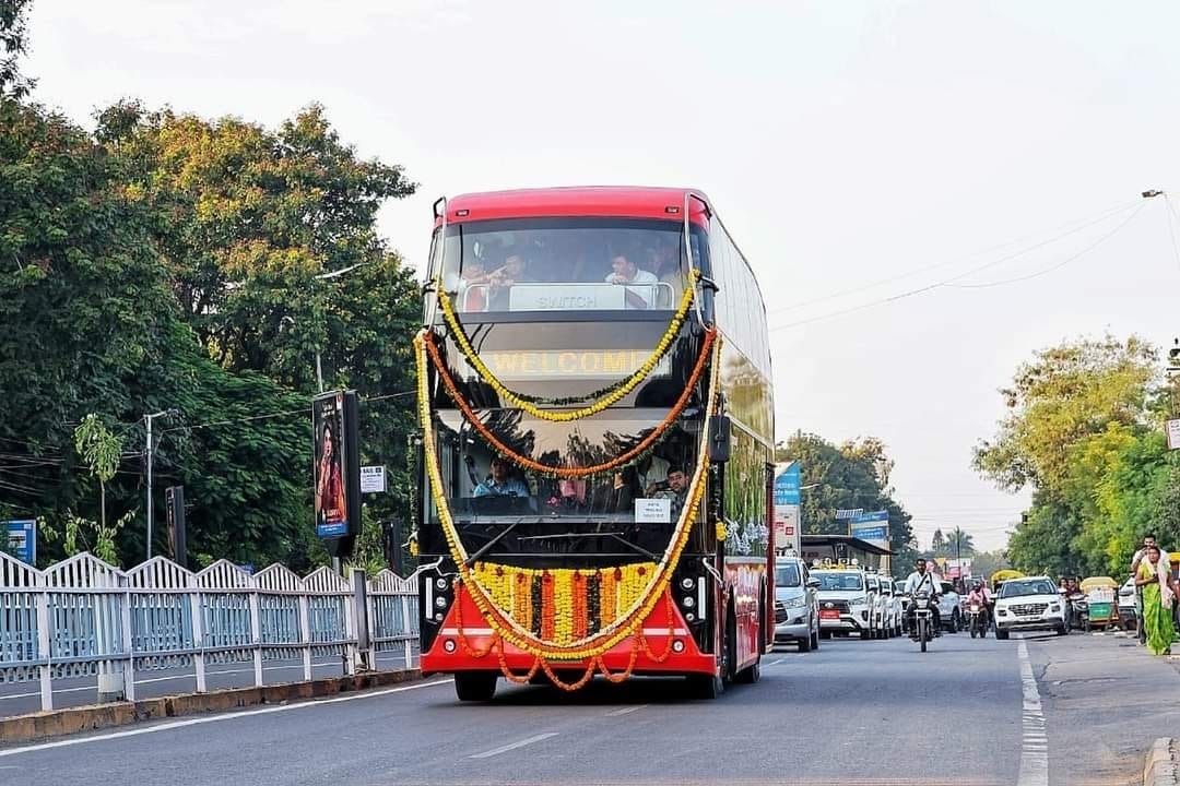 The trial run of the double-decker bus in Indore, as another historic ...